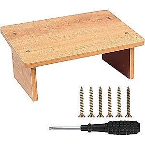 Wooden Under Desk Footrest, Foot Stool Under Desk, Ergonomic Foot Nursing Stool, Office Nonslip Wooden Step Stool Foot Rest, Portable Slanted Foot Rest Stool for Home Office Kitchen Bedroom