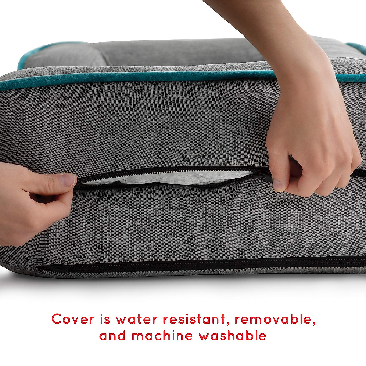 Brindle Orthopedic Dog Bed for Medium Dogs - Waterproof Dog Sofa Bed Medium, Supportive Memory Foam Pet Couch Bed with Removable Washable Cover, Water Resistant Cover, Nonskid Bottom, Dove Gray