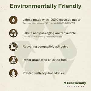 Avery EcoFriendly Recycled Address Labels, 1" x 2-5/8", White, Permanent Label Adhesive, 750 Printable Labels (48160)