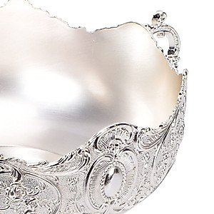 yaogohua European Fruit Plate Tray Trinket Dish Snack Tray Zinc Alloy Bowl Ornaments with Retro Design for Candy Storage Food Serving Tray Apply to Kitchen/Dining Room/Outdoors Party Table Decoration