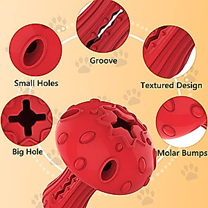 SCHITEC Dog Chew Toy for Large & Medium Dogs, Rubber Treat Dispensing Toy for Aggressive Chewers, Interactive Slow Feeder Tough Puzzle Toys Teeth Cleaning