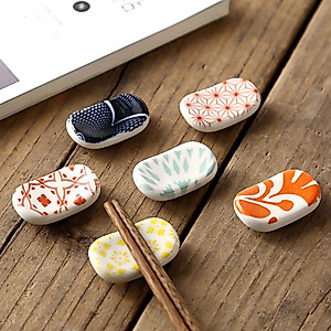 Chopsticks Holder Ceramic Stand Home Kitchen Chopstick Rest Stand Japanese-style Decorative Spoon Fork Tableware (A)