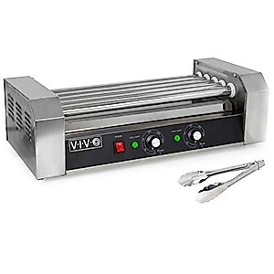 VIVO Electric 12 Hot Dog and 5 Roller Grill Cooker Warmer, Cooker Machine, HOTDG-V005