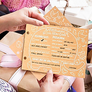 OurWarm 40Pcs Baby Shower Advice Cards, Baby Predictions and Advice Cards, Baby Shower Guest Book Girl Boy, Advice for New Parents Baby Shower