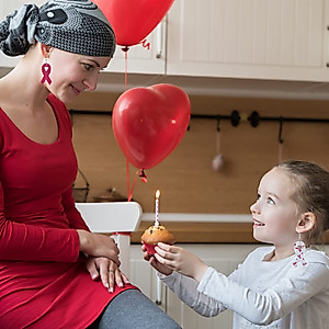 16 Pairs Pink Ribbon Earrings for Women Breast Cancer Earrings for Women Lightweight Handmade Breast Cancer Awareness Leather Earrings