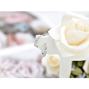 Silver Hoop Earrings for Women - Sterling Silver Hypoallergenic Cubic Zirconia Huugie Hoop Earrings Minimalist Dainty CZ Hoop Earrings Mother's Day Gifts