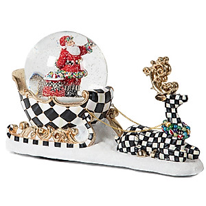 MACKENZIE-CHILDS Snow Globe, Christmas Decoration for Living Room, Holiday Decor, Dashing Through The Snow
