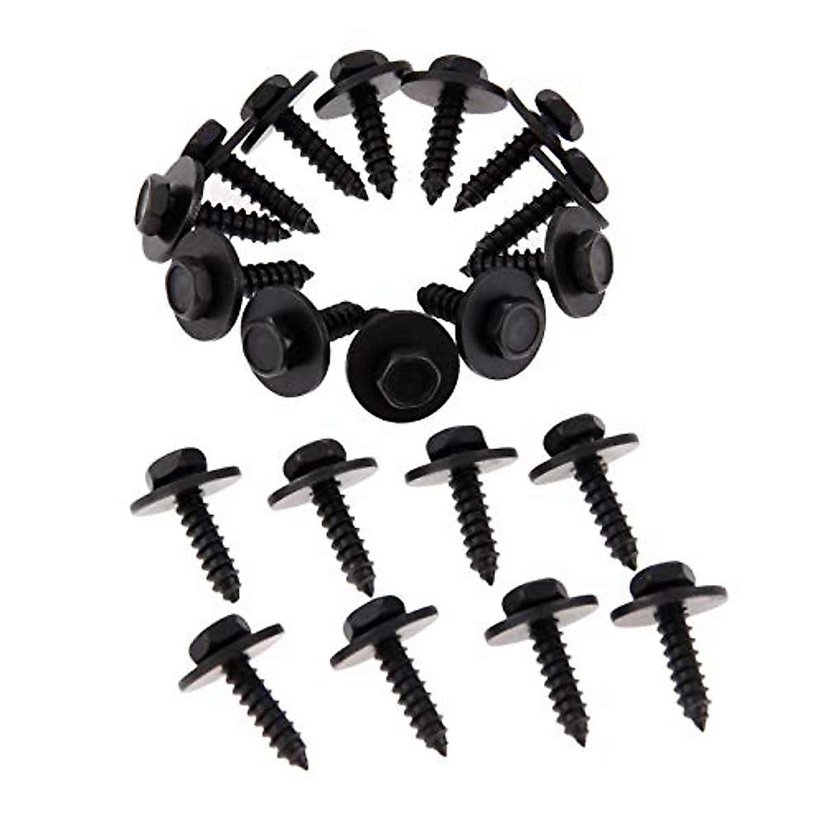 Mtsooning 20PCS Fender Liner Splash Shield Wheelhouse Liner Self Tapping Screws, Phillips Truss Head Sems Self-Drilling Screw Replacement for BMW Honda Acura