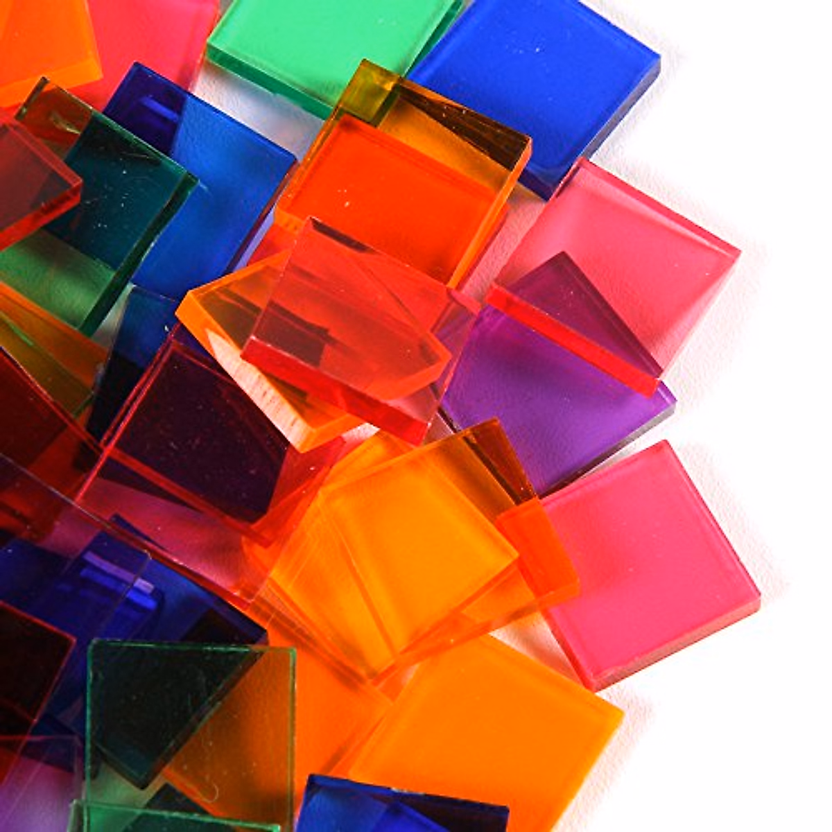 ETA hand2mind Rainbow Transparent Overhead Color Tiles, Set of 56