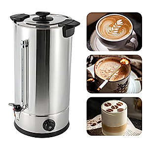 20L/5.28gal Commercial Coffee Urn Stainless Steel Hot Beverage Dispenser Hot Water Boiler Container Tea Urn for Cafes, Buffets, Offices Commercial