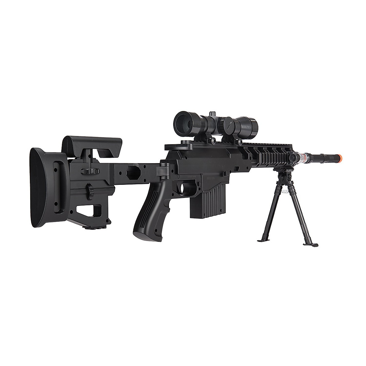UKARMS CQB P1402 Spring Airsoft Tactical Sniper Rifle Gun : Folding Stock + Flashlight + Bipod