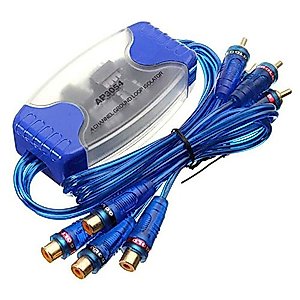 FAMKIT 4-Channel Ground Loop Isolator 4RCA Audio Noise Filter Ground Loop Noise Isolator for Car Audio Home Stereo System