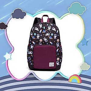 VASCHY Preschool Backpack, Cute Lightweight Water Resistant Kindergarten Backpack Bookbag for Boys and Girls Astronaut