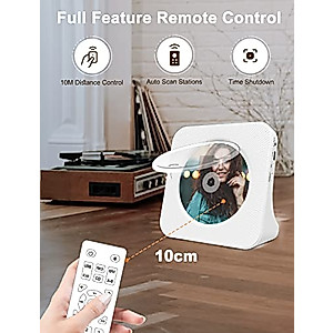 4000mAh Rechargeable Portable CD Player:Kpop Music Player with Bluetooth HiFi Speaker,Remote Control,LCD Display,Sleep Timer,Headphone Jack, Supports CD/Bluetooth/FM Radio/U-Disk/AUX