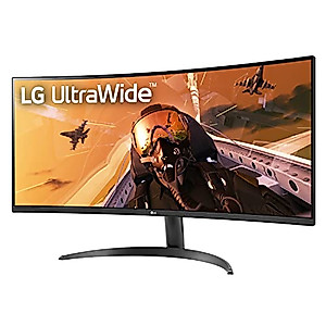 LG 34WP60C-B 34-Inch 21:9 Curved UltraWide QHD (3440x1440) VA Display with sRGB 99% Color Gamut and HDR 10, AMD FreeSync Premium and 3-Side Virtually Borderless Screen Curved QHD Tilt