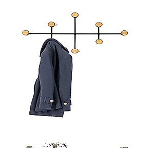 TidyHangers Clothes Hooks for Wall Indoor Coat Rack Hanger Creative Pack. Wall Hooks for Clothes & Knobs with Hanger in Oak. Hall Tree for Doorways, Hallways.