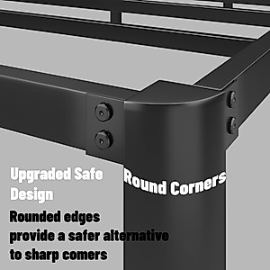 OLALITA Black Metal Bed Frame - Sturdy Metal Platform Bed Frame Queen Size Easy Assembly, Heavy Duty, No Box Spring Needed (Modern 14", Queen)