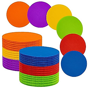 Sukh 30 Pcs Carpet Spot Markers - Carpet Spots for Classroom Carpet Floor 4 Inch Circle Dots Markers 6 Colors Floor Dot for Decoration Elementary Teachers Student Kindergarten Yoga Standing