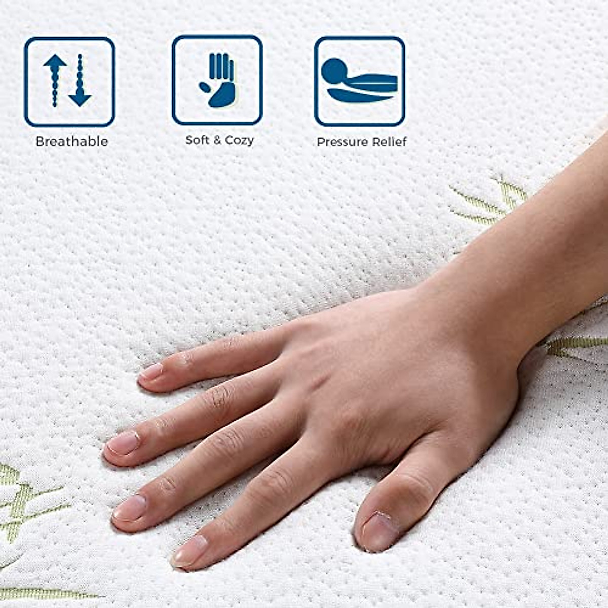 Inofia Folding Mattress, Memory Foam Tri-fold Mattress with Ultra Soft Bamboo Cover, Non-Slip Bottom & Breathable Mesh Sides - Full 6 Inches