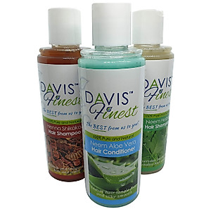 Davis Finest Neem Aloe Vera Reetha Herbal Shampoo Conditioner for Hair Growth, Hair Loss, SLS, Paraben and Sulphate Free Vegan Hair Cleanser 210ml