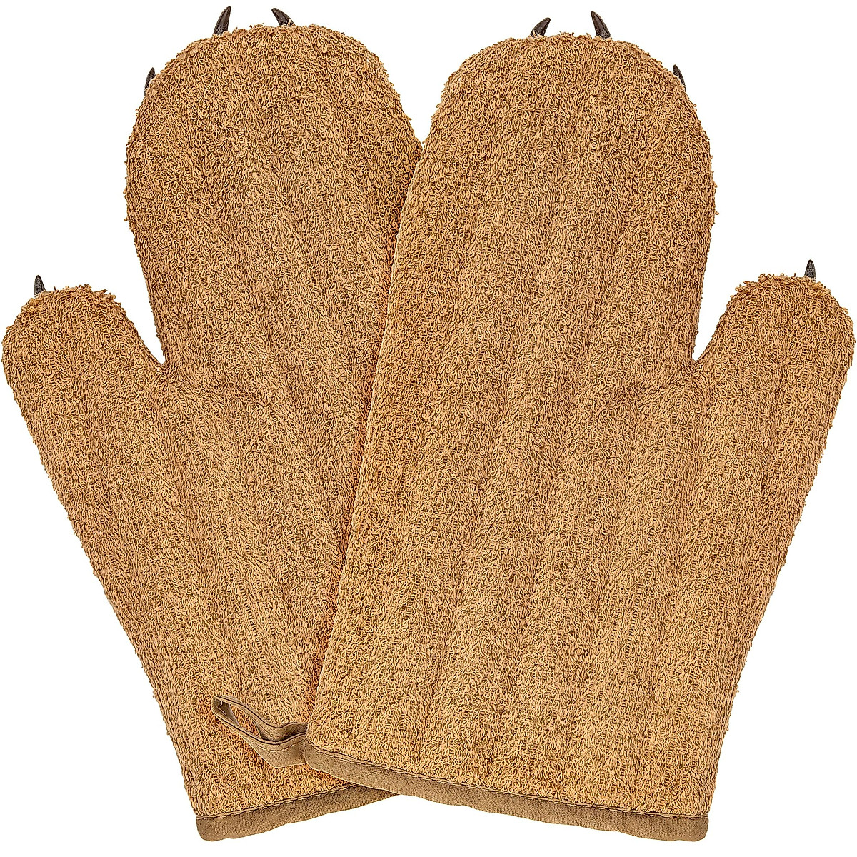 Fairly Odd Novelties FON-10278 Bear Oven Mitts Set Funny and Cute Kitchen Mittens/Potholders for Baking Christmas or Everyday Cooking Gloves, One Size Brown