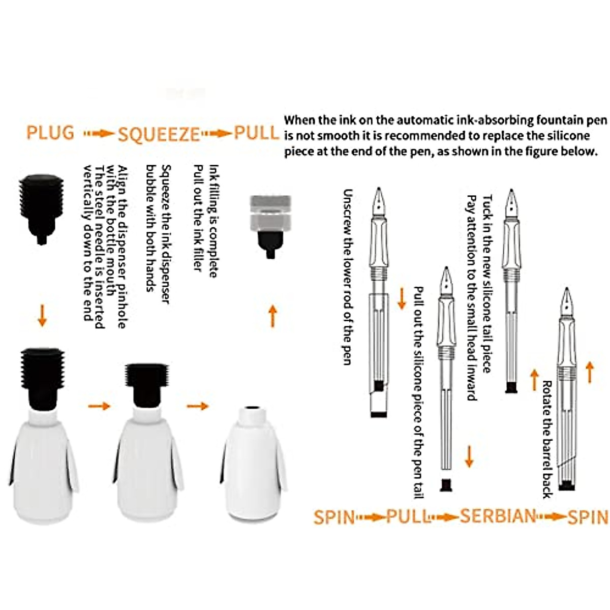 BAIRONG Pen And Ink - Portable Calligraphy Ink Pen - Calligraphy Ink Set Ink Absorption Pen Complete Easy Learning Set Automatic for Beginner Writing Paper Envelope Adj