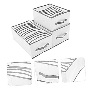 Cabilock 3pcs Clothes Storage Box Folding Wardrobe Clear Drawer Clothes Storage Boxes Socks Organizer Clothing Organizer Drawer Organizer Washable Drawer Dividers Clothes Organizer Box