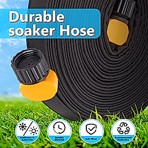 JAZIPO Premium Soaker Hose 100ft (50ft x 2Pack), Efficient Garden Drip Hoses Irrigation, Heavy Duty Watering Hose Save Water For Garden Bed, Leakproof Double Layer Flexible Trickle Hose with Holes