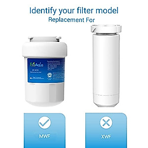 EcoAqua EFF-6013A Replacement Filter, Compatible with GE MWF SmartWater, MWFA, MWFP, GWF, GWFA, 46-9991, HDX FMG-1, WFC1201, GSE25GSHECSS, PC75009, RWF1060 Refrigerator Water Filter, 1 Pack
