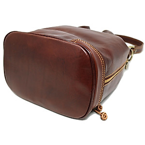 Floto Ciabatta Leather Satchel Bucket Bag