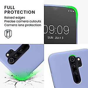 kwmobile Case Compatible with Xiaomi Redmi Note 8 Pro - Case with Hand Strap and Stand Soft TPU Silicone Coating - Lavender