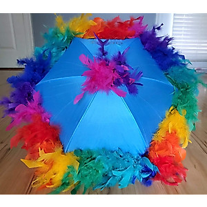 Custom Color New Orleans Second Line Umbrella Parasol- Choose UMBRELLA and FEATHER color- Birthday- Festival- Bachelorette Party- Mardi Gras