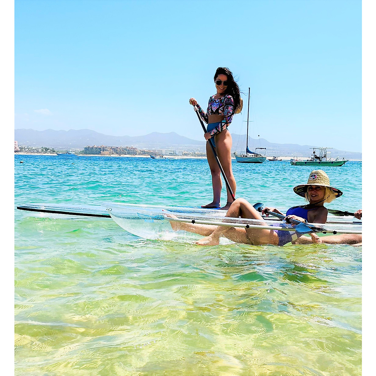 Genuine Crystal Kayak by The Crystal Kayak Company | Clear Commercial Grade Single/Double Riders | Transparent Hybrid Kayak/Canoe | Exploring, Fishing, Rental or Family Fun!