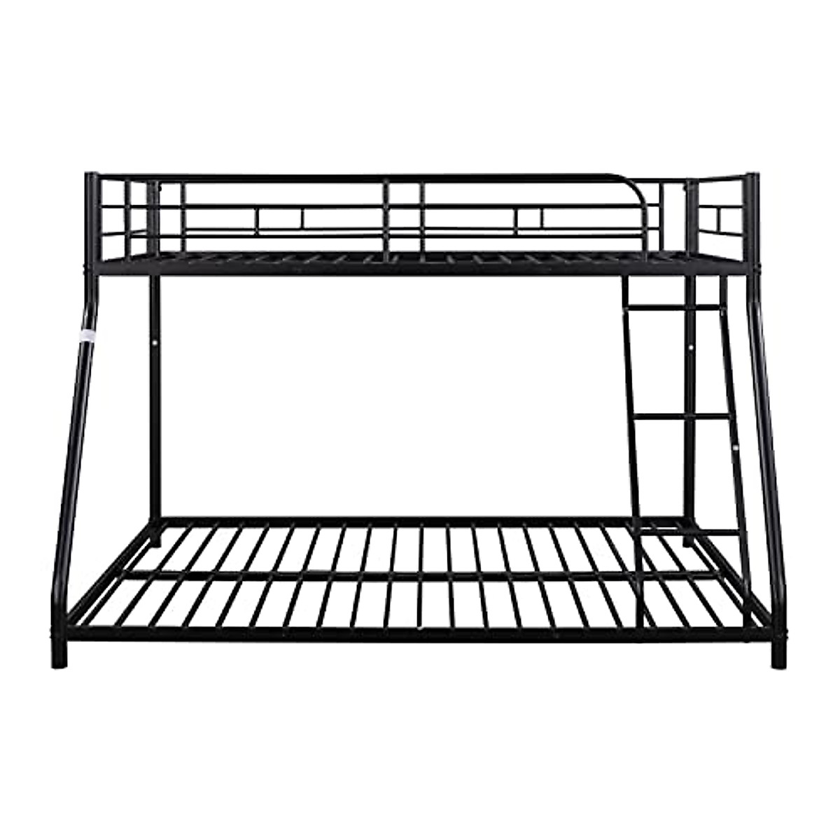 GNIXUU Bunk Beds Twin Over Full Size, Heavy Duty Metal Low Bunkbeds Frame with Safety Rail and Ladder for Dormitory Bedroom Boys Girls Adults, Space Saving, Easy Assembly