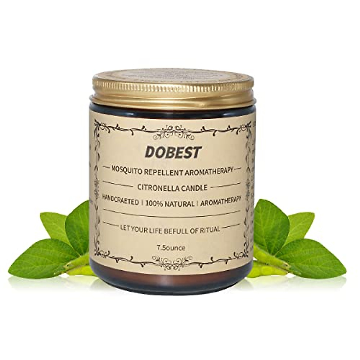 Citronella Candles All Natural Soy Candles Organic Non-Toxic Mosquito Candle Candles for Home 55-60 Hours Slow Burning Long Lasting Citronella Candles Outdoor Jar Candles 12 Ounces Total