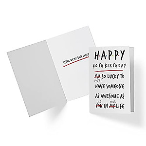 40th Birthday Card - You Are Lucky 40th Anniversary Card For Father, Mother, Brother, Sister, Mom, Dad, Friend - 40 Years Old Birthday Card - Happy 40th Birthday Card - With Envelope