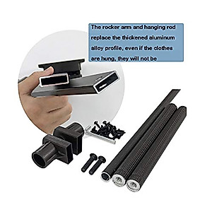 Drop-Down Wardrobe Hanger, Adjustable 510-1150mm, Closet Rod Wardrobe Lifter Storage Rack, Effectively Saving Space, Bearing 30KG (Size : 650-850mm)