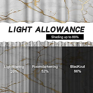 MCALK Luxury Gold Marble Kitchen Curtains Tiers and Valances Set 3 Piece for Windows White Background Kitchen Window Curtains Set,Modern Vintage Style Valances for Living Room(36" Tiers Set)