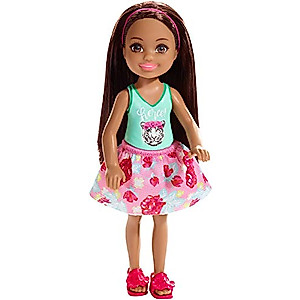 Barbie Club Chelsea Doll, 6-inch Brunette with Fierce Tiger Graphic