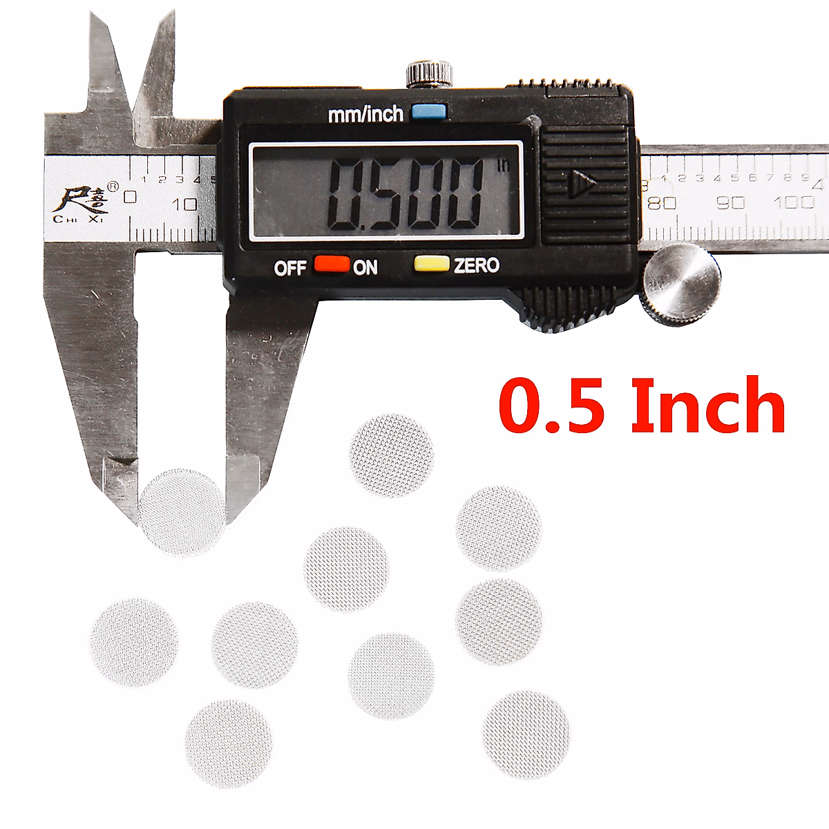 200 PCS 1/2 Pipe Screens, Stainless Steel Pipe Screen Filters 0.5 inch Metal Screens with Black Storage Box