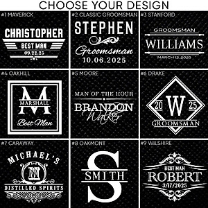 Oakmont Personalized Groomsmen Whiskey Glasses, Set of 5 (Custom Product)