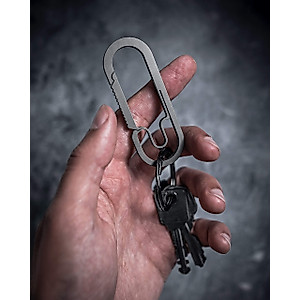 MØTH Titanium Carabiner Keychain -The Baxter - Ultralight Multipurpose Clip for Everyday Carry & Use - For Hiking, Camping, Daily Use, & More Flexgate Design - Strong & Durable - 2.75 x 1 x 1/8 Inches