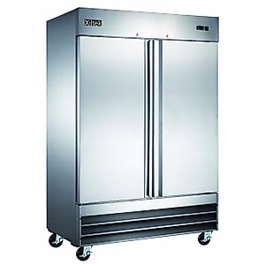 Xiltek 54" Commercial Two Door Freezer, All Stainless Steel, 49 cu.ft Reach-in Freezer for Restaurant, Bar, Shop, Food