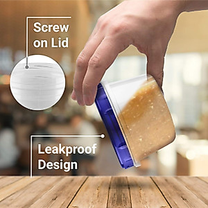 [16 Oz - 10 Pack] HomeyGear Twist Top Food Storage Containers Leak-Proof 16 Oz Airtight Soup Storage Canisters with Screw & Seal Lids BPA-Free, Stackable, Reusable Kitchen Essentials 2 Cups