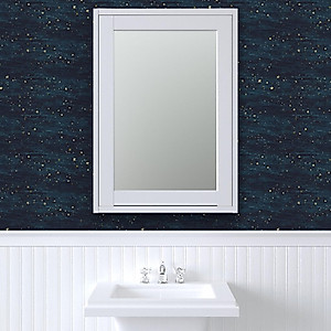 Removable Wallpaper Swatch - Night Sky Stars Midnight Blue Turquoise Nursery Hand Drawn Dark Cosmos Custom Pre-Pasted Wallpaper by Spoonflower