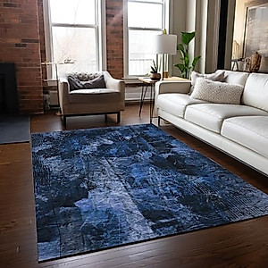 Addison Rugs Chantille ACN560 Blue 9' x 12 Indoor Outdoor Area Rug, Stain Resistant, Machine Washable, Non Shedding, Bedroom, Living Room, Dining Room, Kitchen Rug