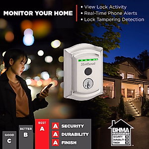 Kwikset Halo Touch Traditional Arched Wi-Fi Fingerprint Smart Lock No Hub Required featuring SmartKey Security in Satin Nickel (99590-001)