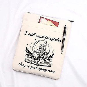 MAOFAED Smut Book Sleeve Spicy Book Reader Gift Bookish Book Cover Dark Romance Spicy Booktok Gift Bibliophile Book Zipper Pouch (Spicy Now booksl)