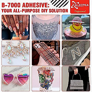 B7000 Glue - 15ml/0.5oz (2 Pack) - Multipurpose Adhesive for Electronics, Crafts, Jewelry - Strong Bonding, Flexible, Clear Drying