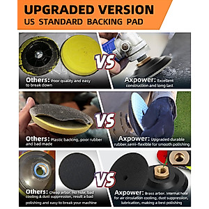 13 Packs 4 Inch Diamond Polishing Pads with 5/8’’-11 Backer Pad 12PCS Wet/Dry Polish Pad Kit for Drill Grinder Polisher 50-8000 Grit Pads for Granite Marble Concrete Stone Countertop Quartz Polishing